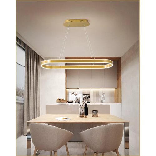 Lampa OVAL wisząca złota 80cm 63Watt L146